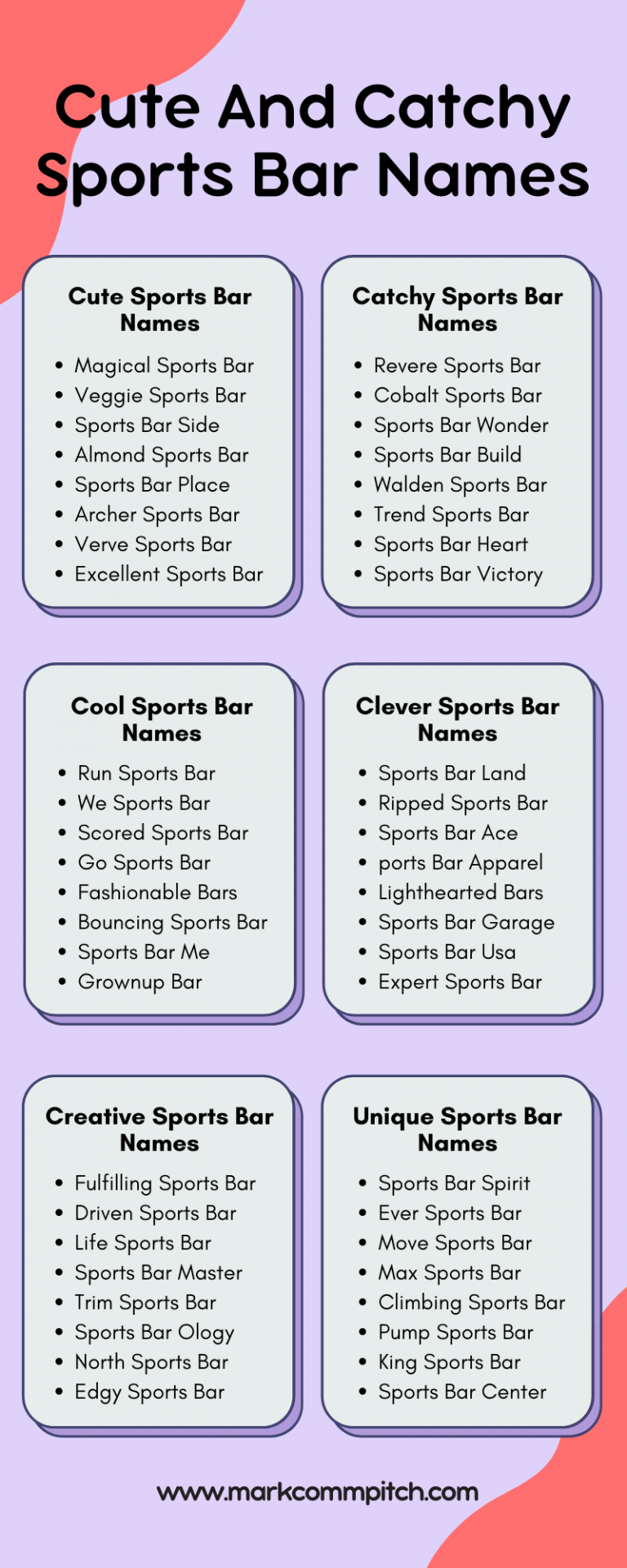 500 Cute And Catchy Sports Bar Names