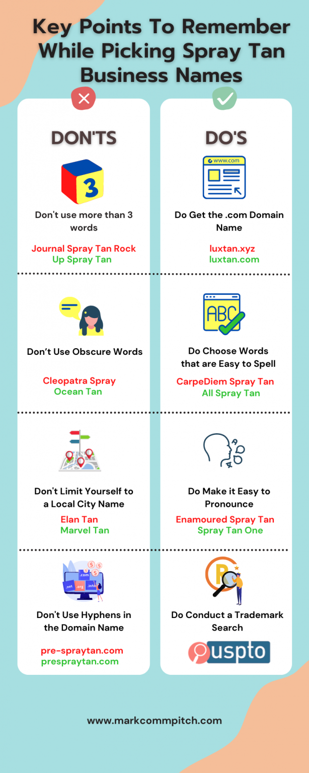 600+ Spray Tan Business Names, Catchy Tanning Business Names